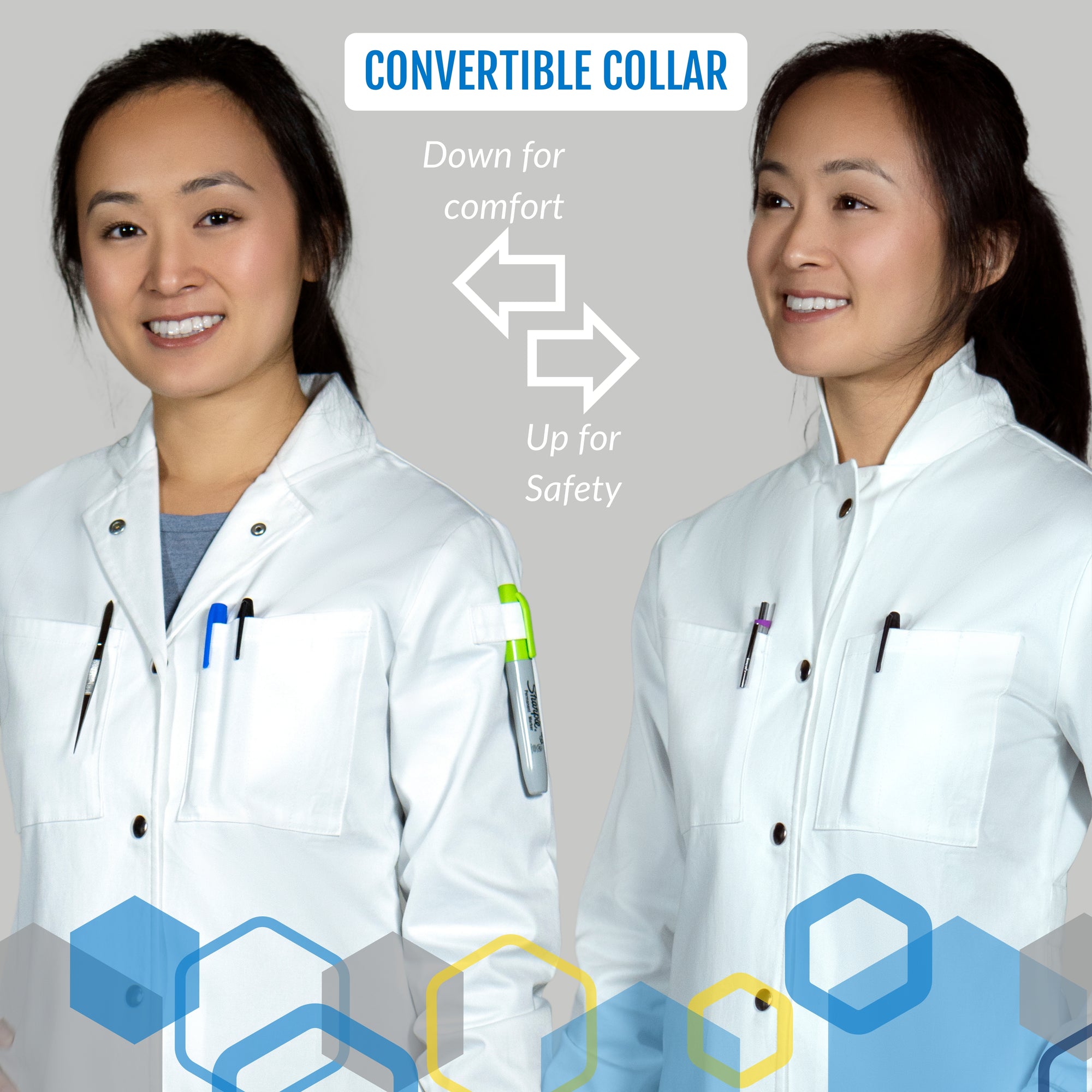 The "Curie" Women's Cotton Scientist Lab Coat - Genius Lab Gear