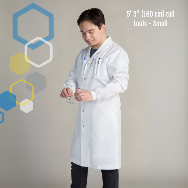 The "Louis" Men's Cotton Scientist Lab Coat - Genius Lab Gear