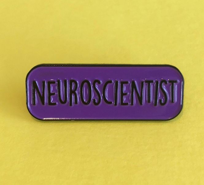 Neuroscientist Enamel Pin Badge - Science On A Postcard - Genius Lab Gear