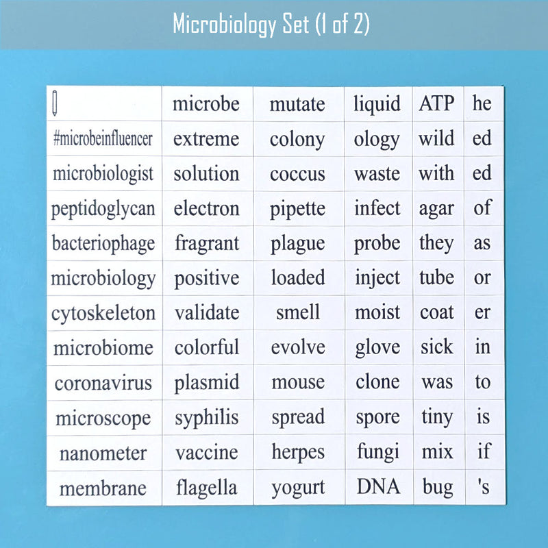 Microbiology Word Magnets - Genius Lab Gear